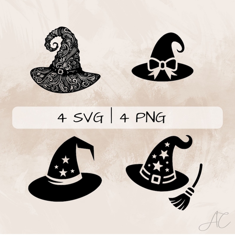 Witch Hats SVG Witch Hat With Stars SVG Witch Hat With - Etsy