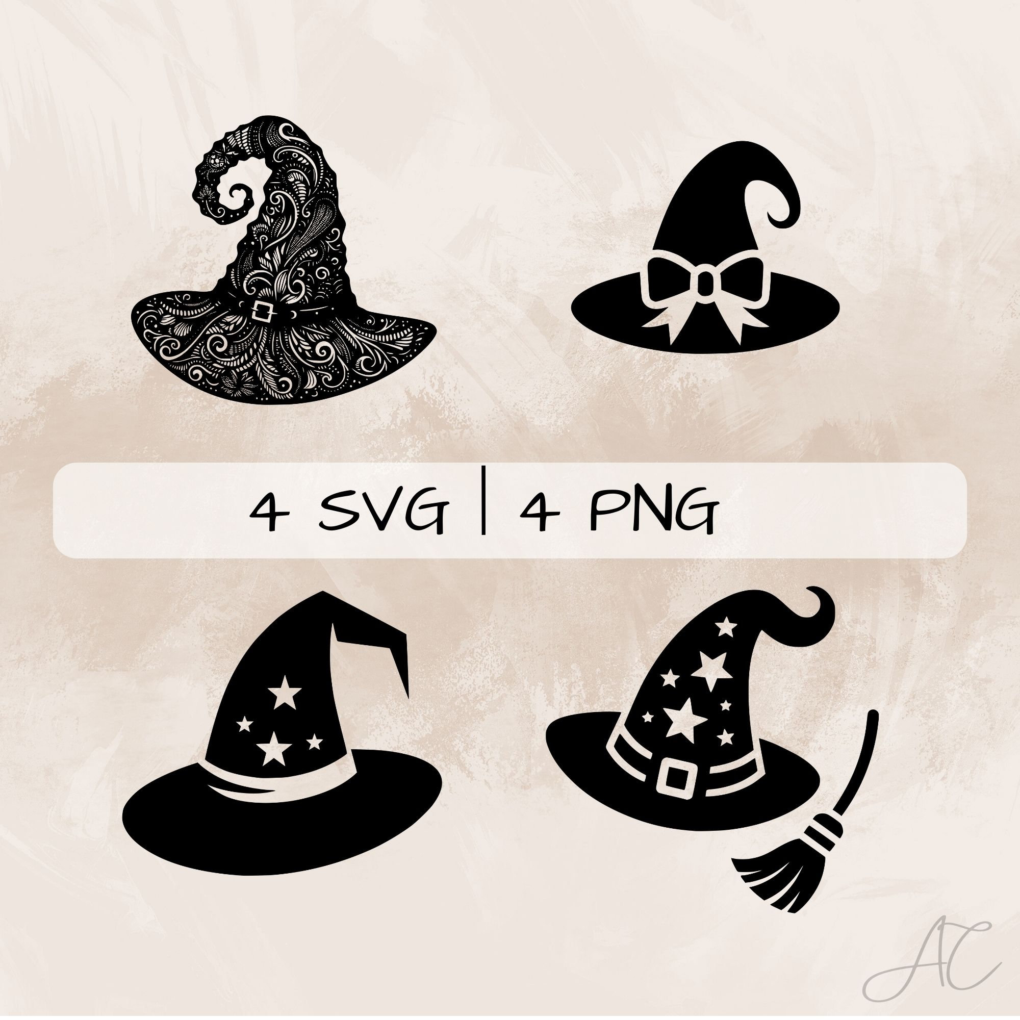 Witch Hats SVG Witch Hat With Stars SVG Witch Hat With - Etsy