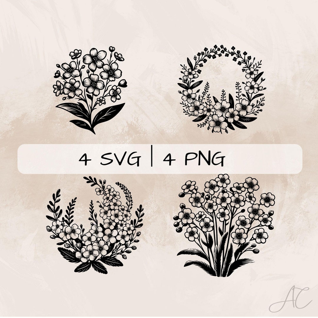 Forget Me Not SVG Bundle, Myosotis PNG ,forget Me Not Flower Clipart ...