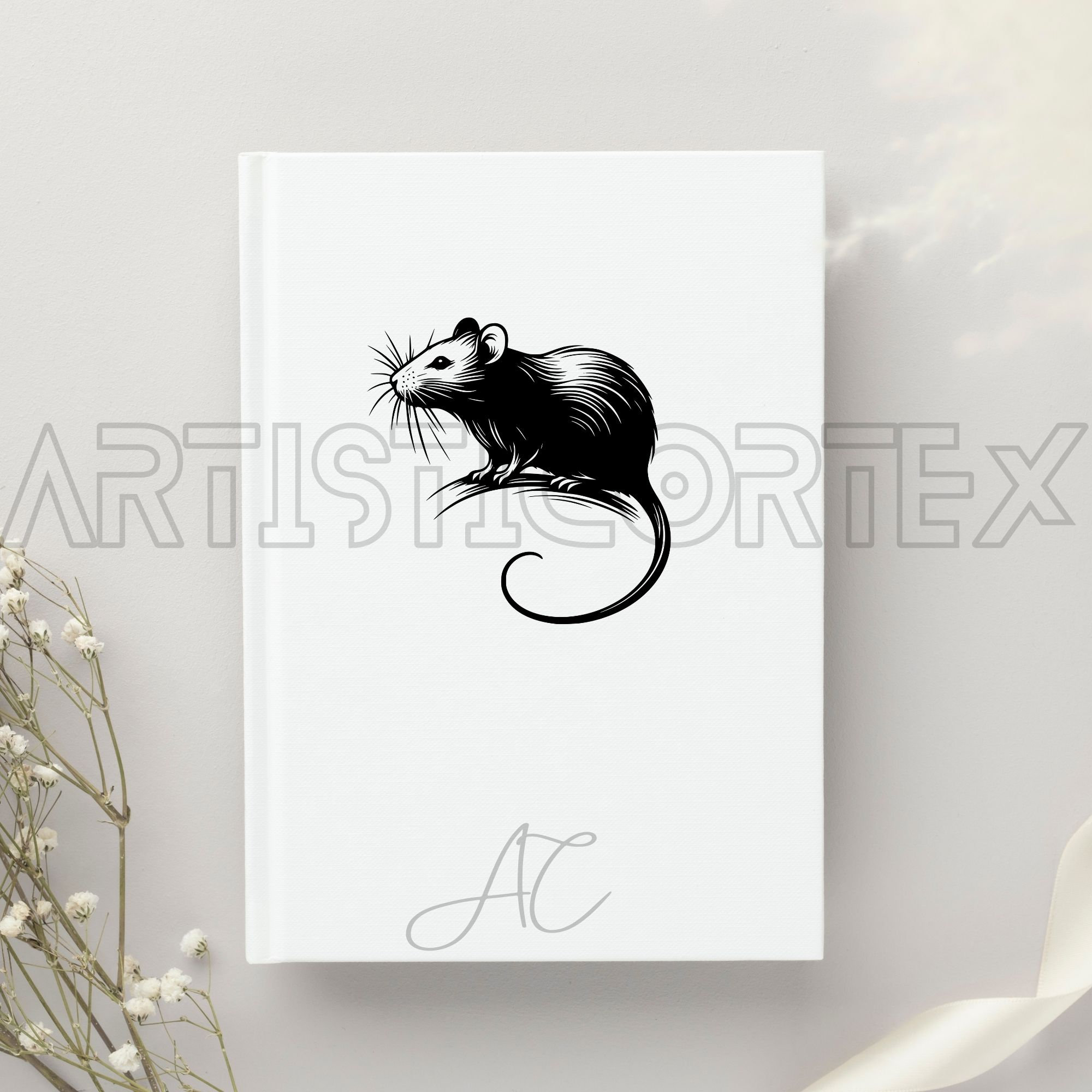 Rat SVG Bundle, Floral Rat PNG, Rat Clipart, Hand Drawn Rat Pictures ...
