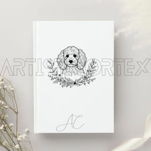 Delicate Cavapoo SVG Bundle, Cavapoo Line Art PNG, Cavapoo and Flowers ...