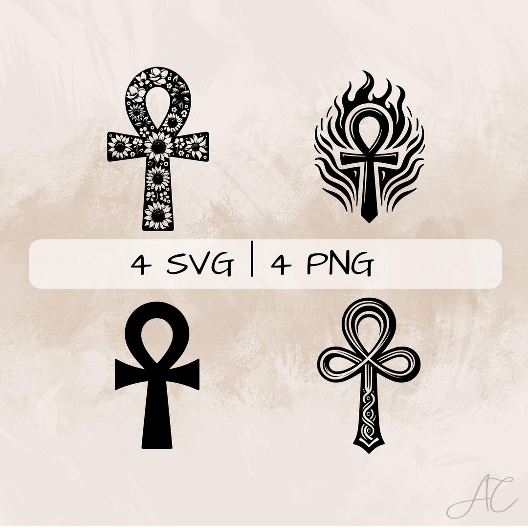 Ankh SVG Bundle, Hieroglyp PNG , Ankh Symbol Clipart, Hand Drawn Ankh ...