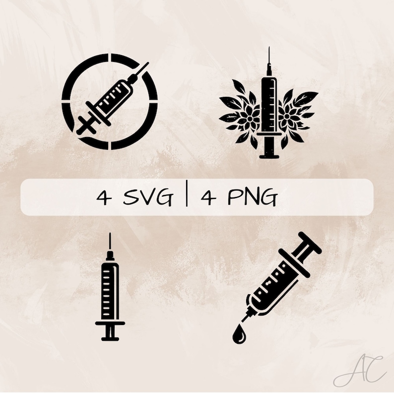 Syringe SVG Bundle Needle PNG Syringe and Drop Clipart Hand - Etsy