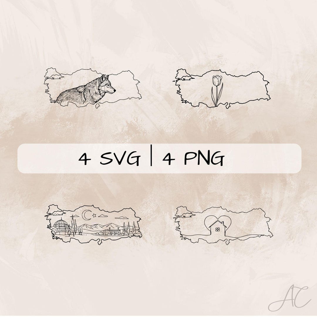 Turkey SVG Bundle, Turkey Outline PNG, Turkey Country Clipart, Hand ...