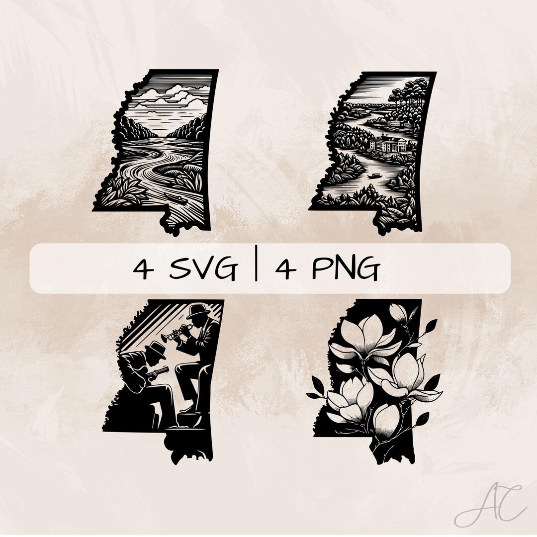 Mississippi SVG Bundle, Mississippi Outline PNG , Mississippi State ...