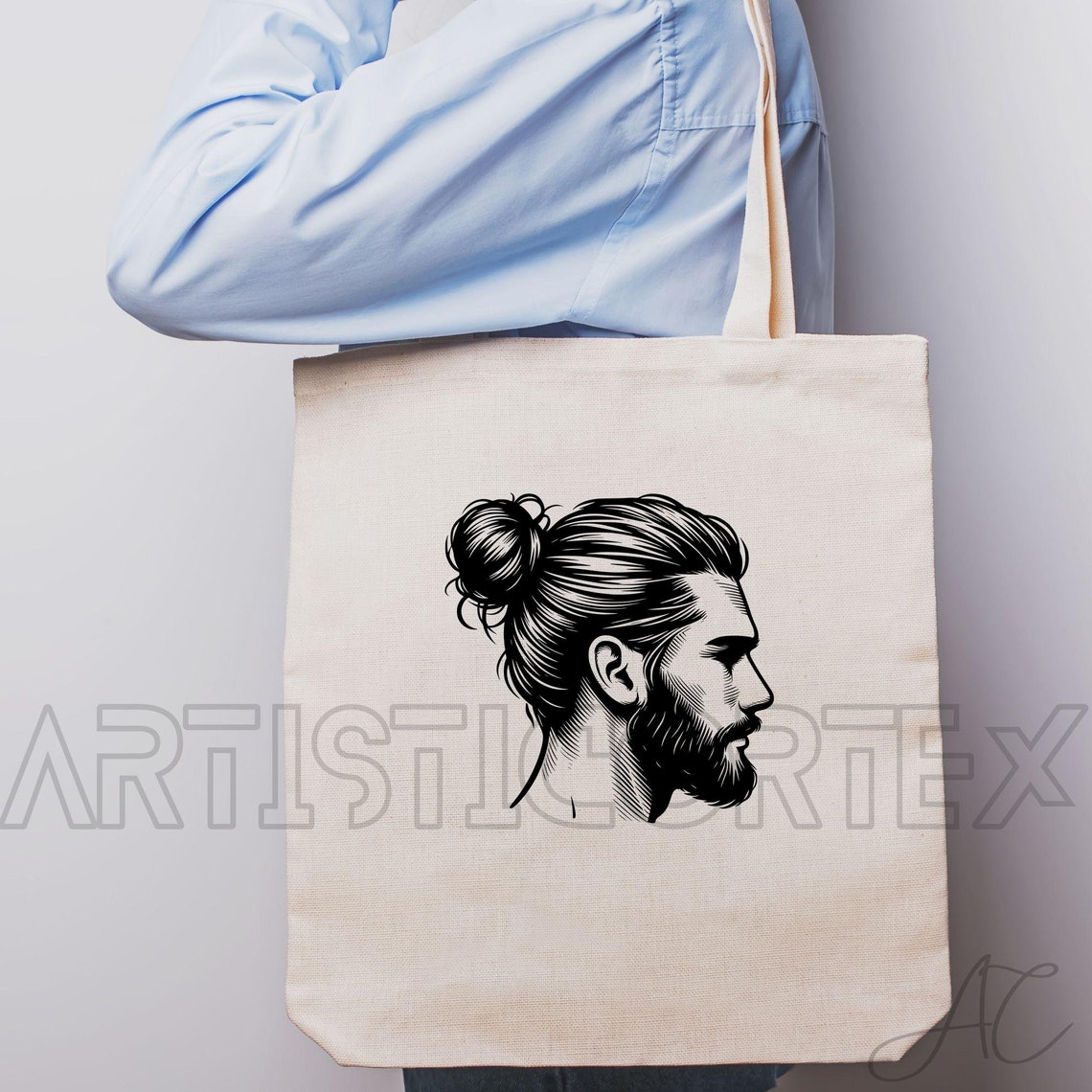 Man Bun SVG Bundle, Man Bun Hair PNG ,man Bun Hairstyle Clipart, Hand ...