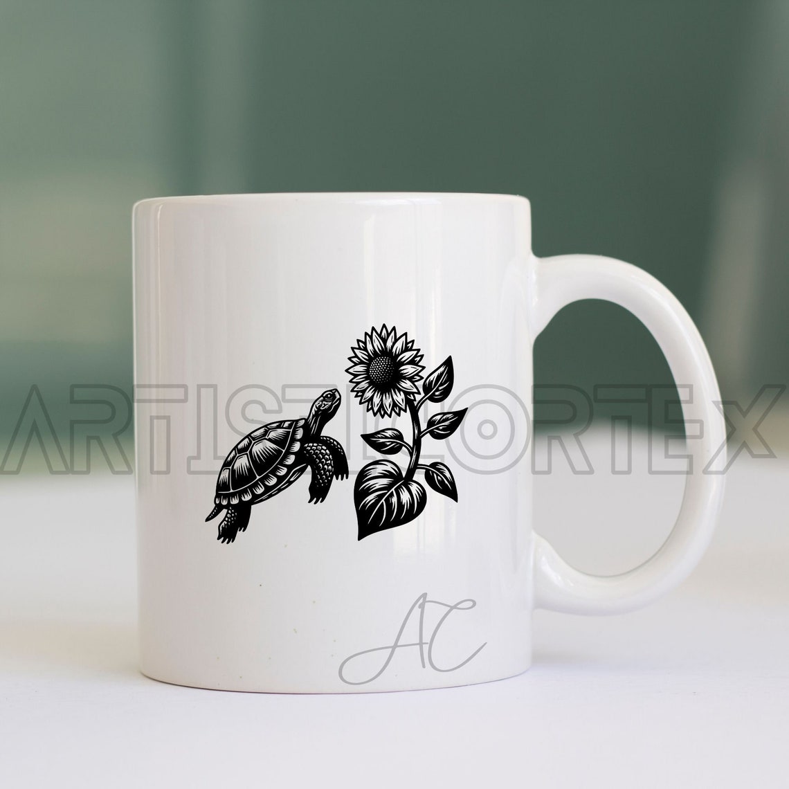 Sunflower With Turtle SVG, Sunflower PNG, Turtle Clipart, Vector, Hand ...