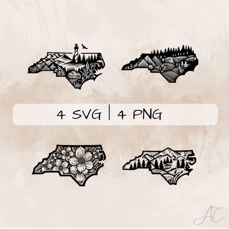 North Carolina SVG Bundle, North Carolina Map PNG ,north Carolina ...