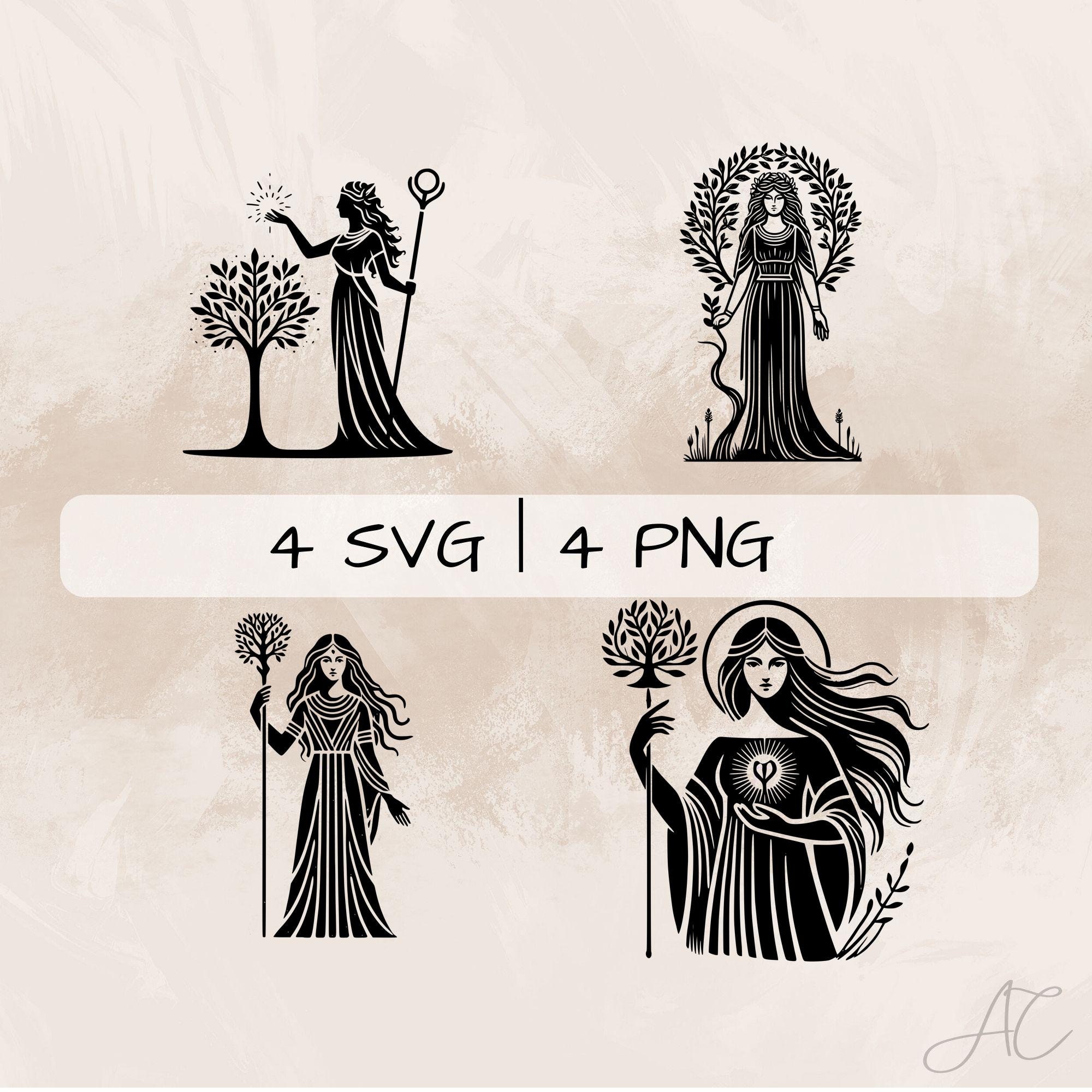 Asherah SVG Bundle, Asherah Goddess PNG , Fertility Goddess Clipart ...
