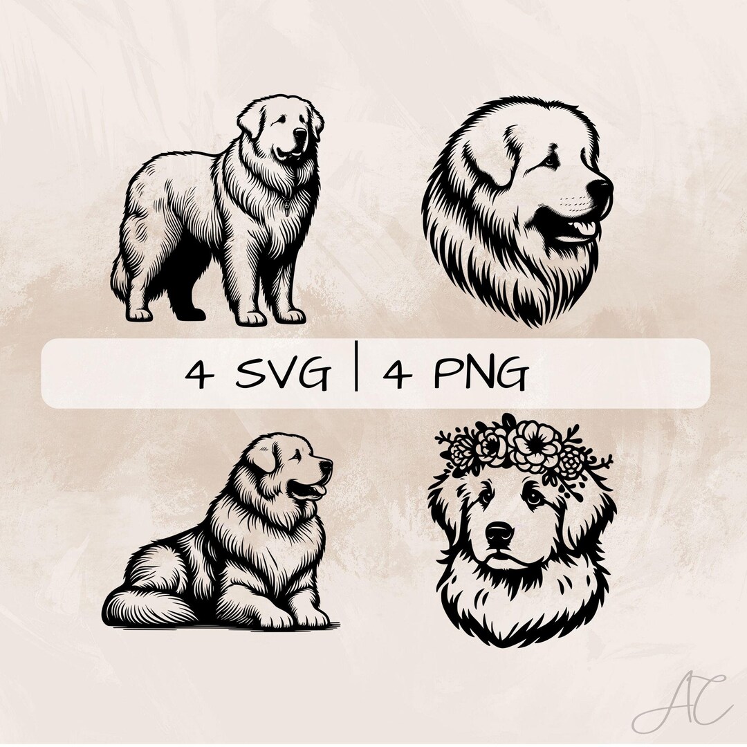 Pyrenees SVG Bundle, Great Pyrenees PNG, Great Pyrenees Puppy Clipart ...