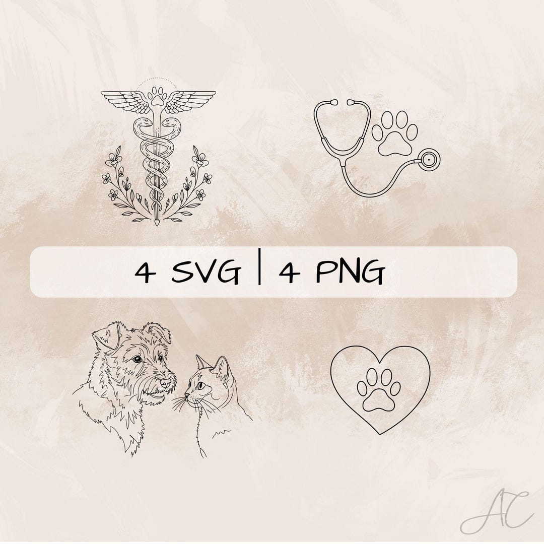 Veterinarian SVG Bundle, Vet PNG , Vet Tech Clipart, Hand Drawn ...