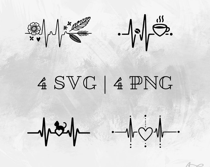 Heartbeat Svg Ekg Svg Heartbeat Line Clipart Cardiogram Svg File Cut ...