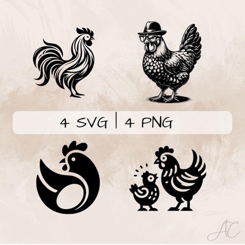 Pollo SVG, Pollo con gafas PNG, Gallina Clipart, Pollo dibujado a mano ...