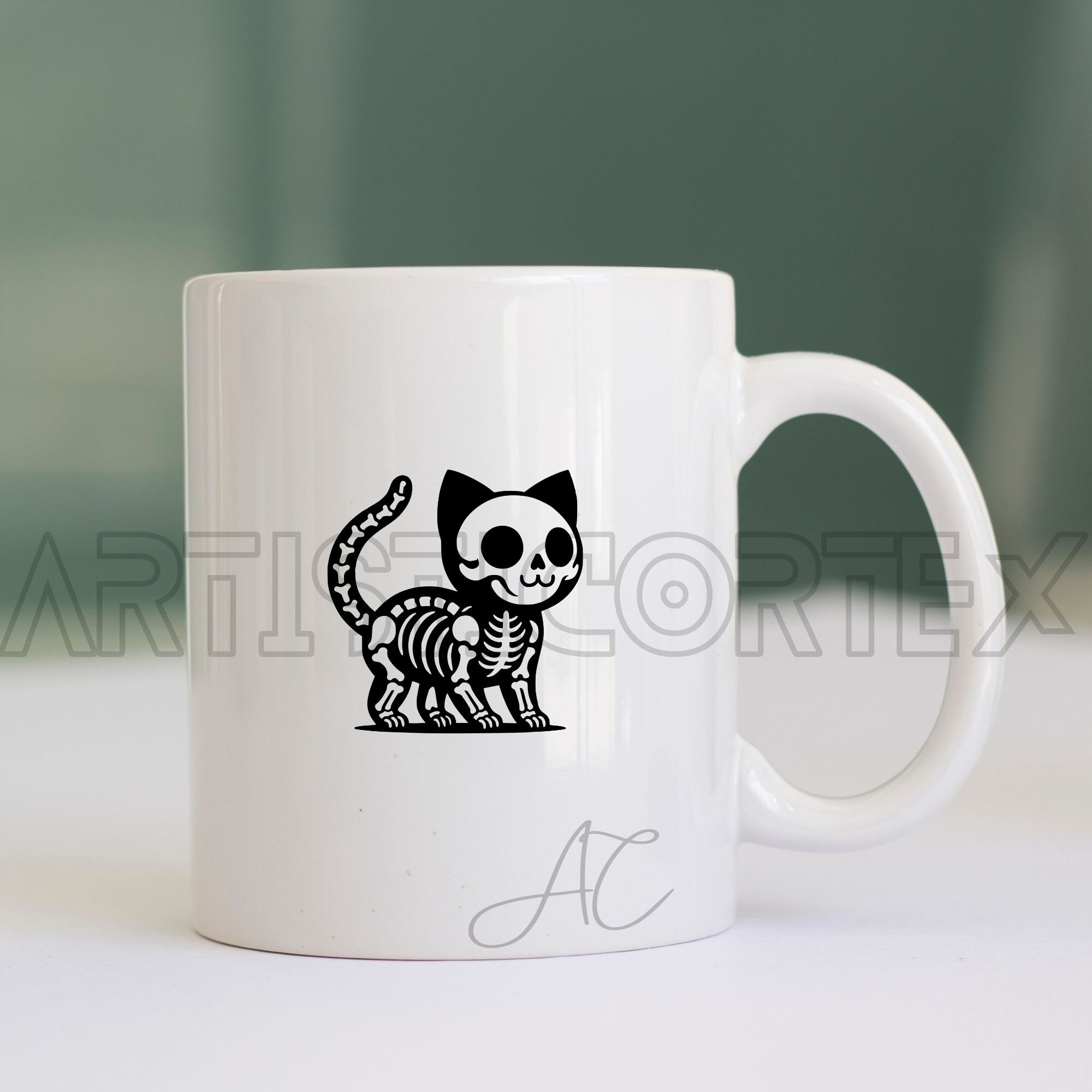 Cute Cat Skeleton SVG, PNG , Halloween Cat , Skeletal Cat, Vector, Hand ...