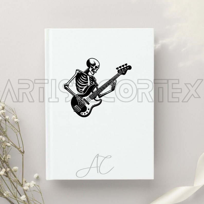 Skeleton Musician SVG Bundle, Skeleton Guitarist PNG, Skeleton Drummer ...