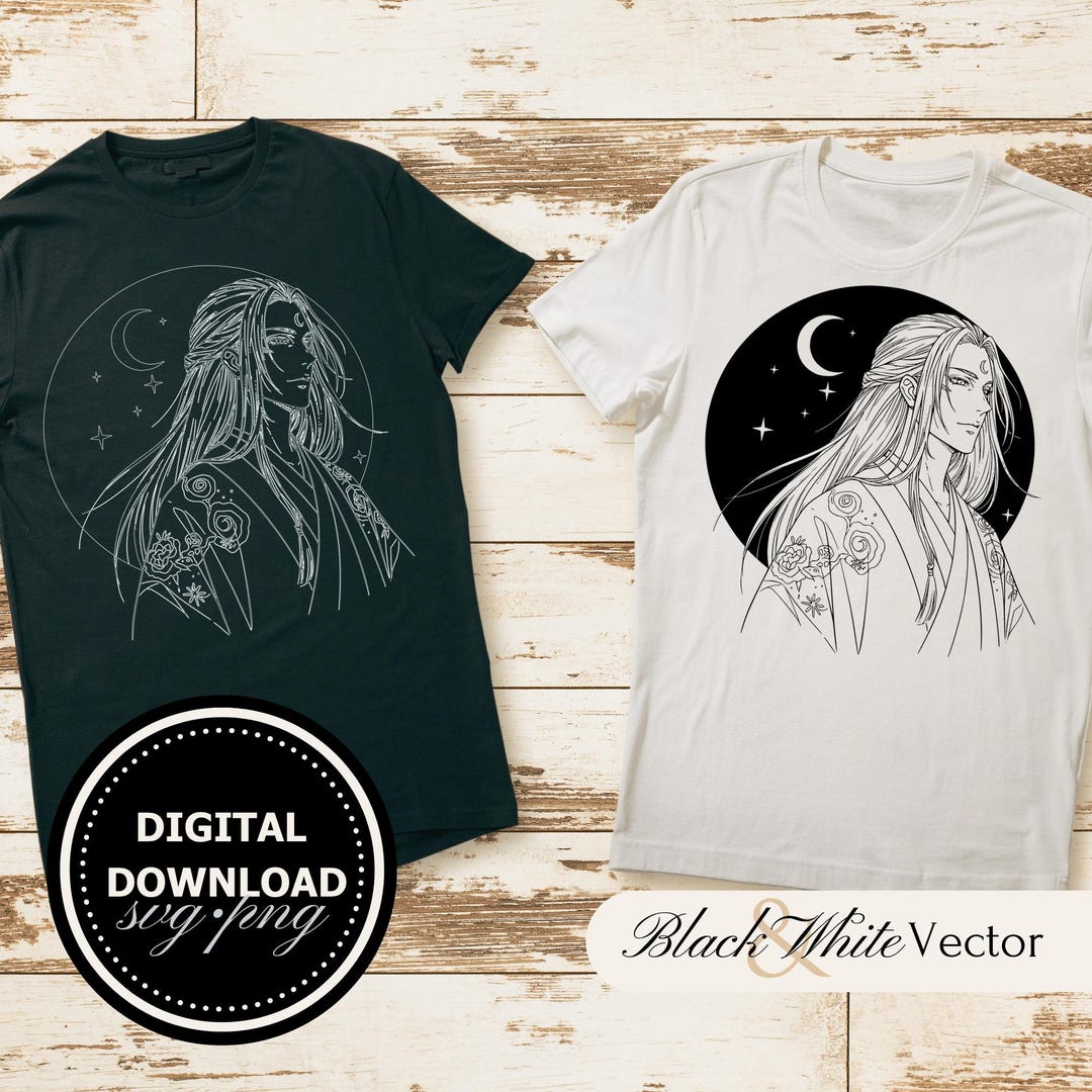 Tsukuyomi SVG Bundle, Moon God PNG ,tsukuyomi God Clipart, Hand Drawn ...