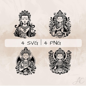 Tara SVG Bundle, Tibetan Buddhism PNG , Tara Clipart, Hand Drawn Tara ...