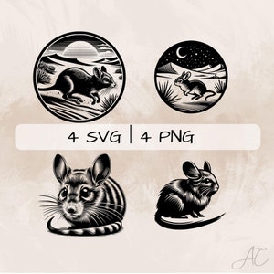 Jerboa SVG Bundle, Jerboain Desert PNG ,cute Jerboa Clipart, Hand Drawn ...