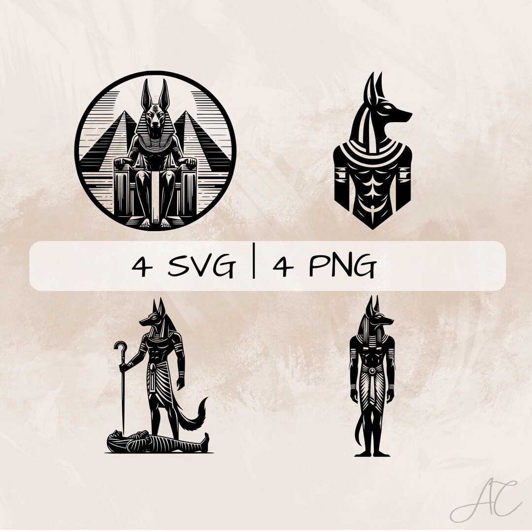Anubis SVG Bundle, Anubis God of Death PNG, Anubis and Mummy Clipart ...