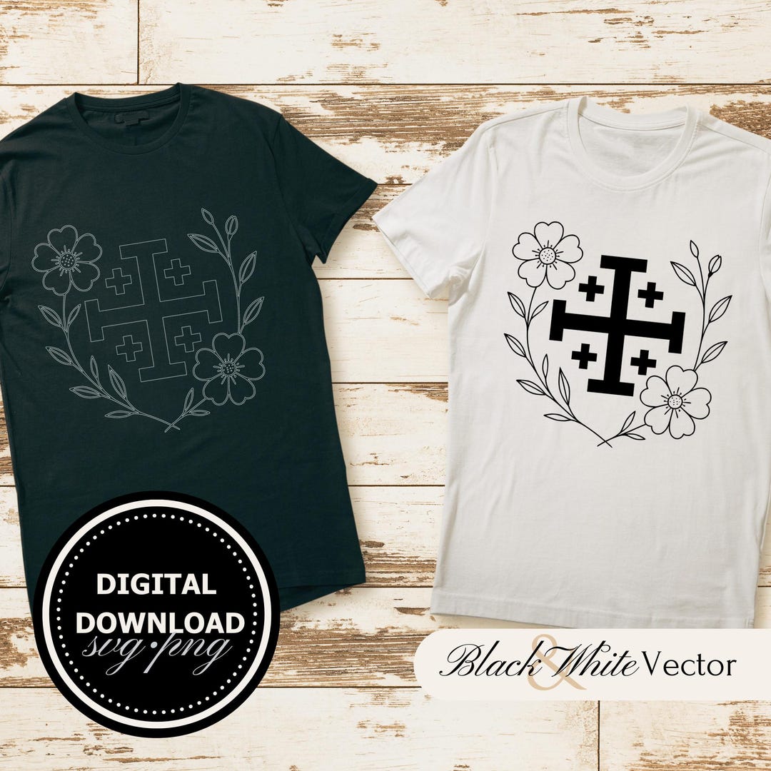 Jerusalem Cross SVG Bundle, Five Fold Cross PNG, Cross and Crosslets ...