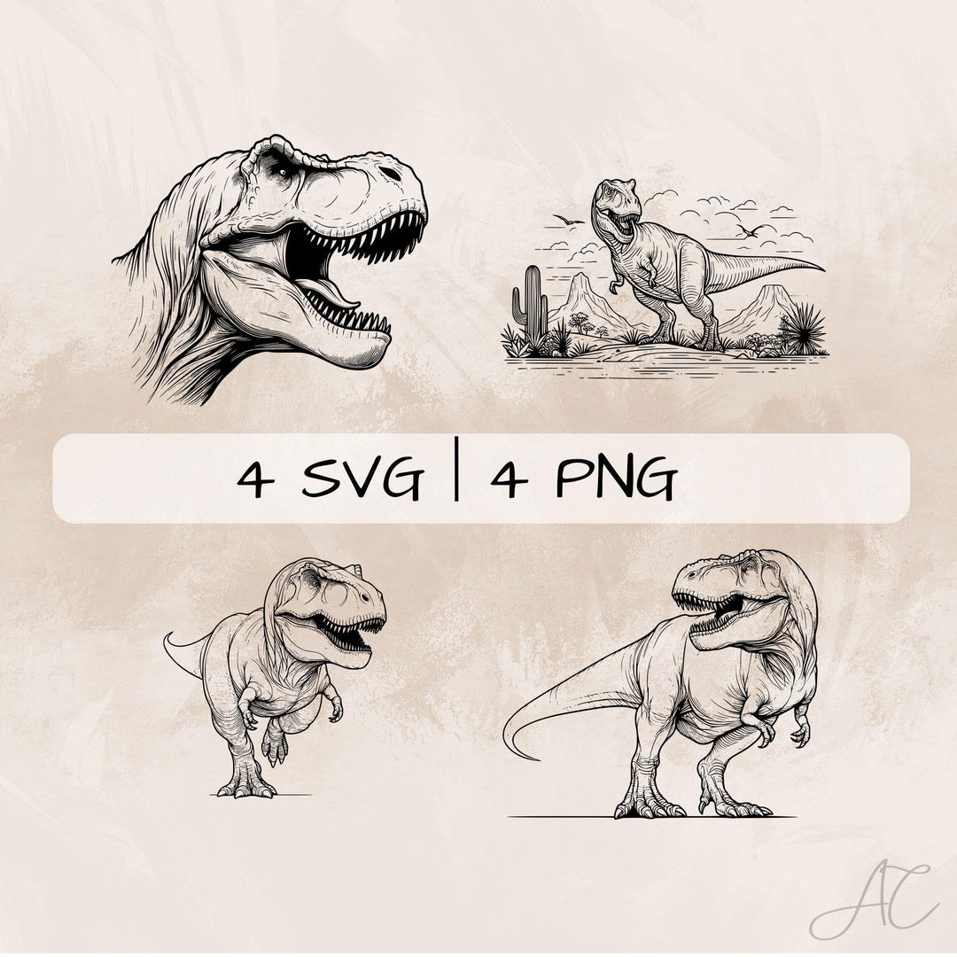 Tyrannosaurus Rex SVG Bundle, T Rex PNG ,tyrannosaurus Rex Clipart ...