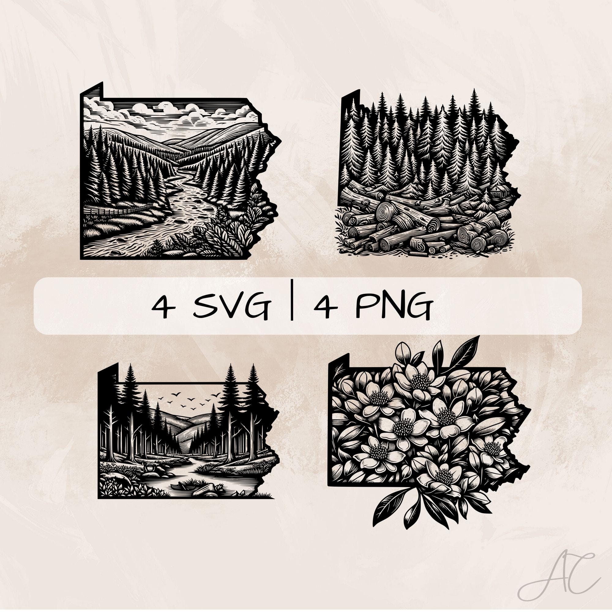 Pennsylvania SVG Bundle, Pennsylvania Map PNG ,pennsylvania Outline ...