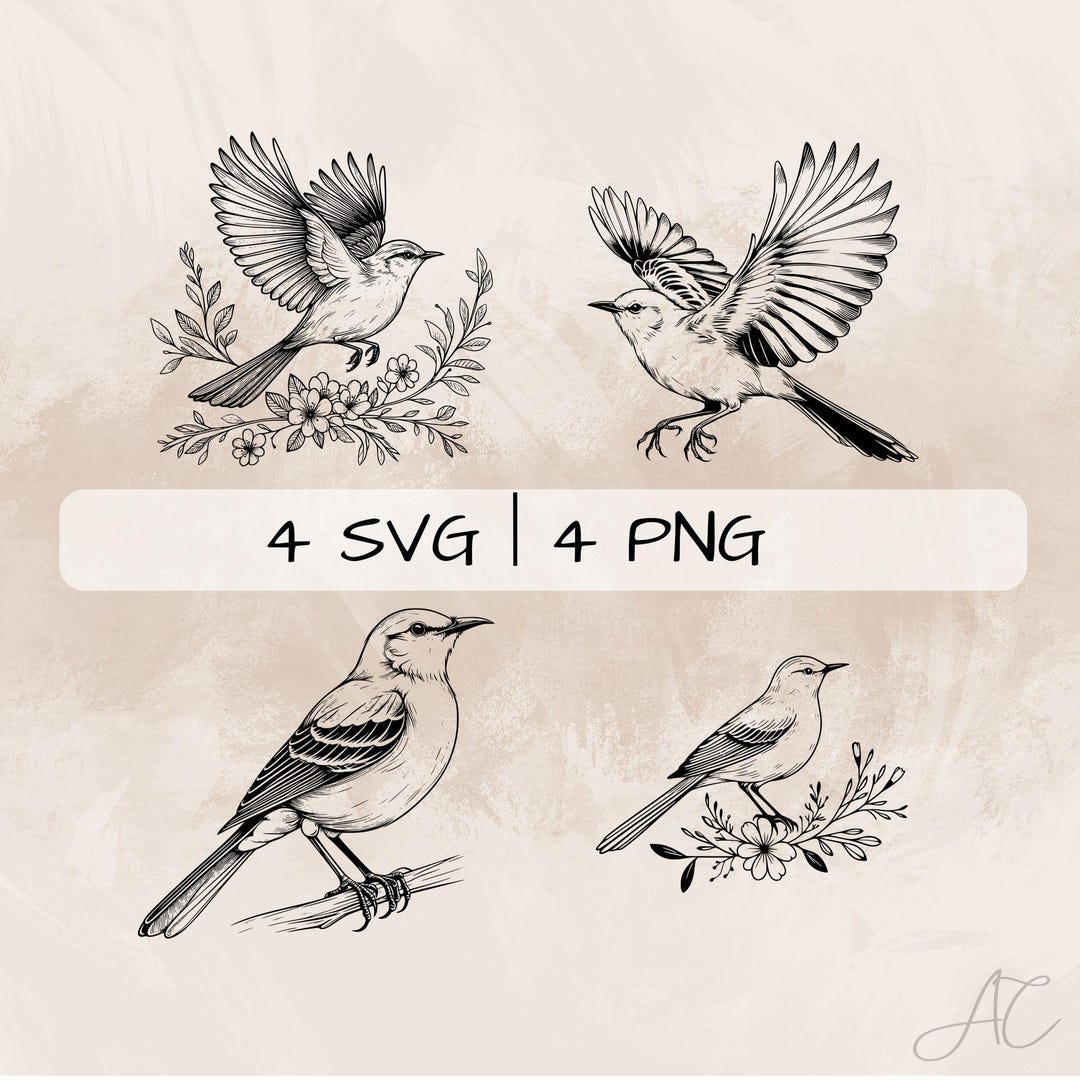 Mockingbird SVG Bundle, Northen Mockingbird PNG ,mockingbird Clipart ...