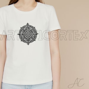Vegvisir SVG, Vegvisir Compass PNG, Viking Compass Vector, Old Runes ...