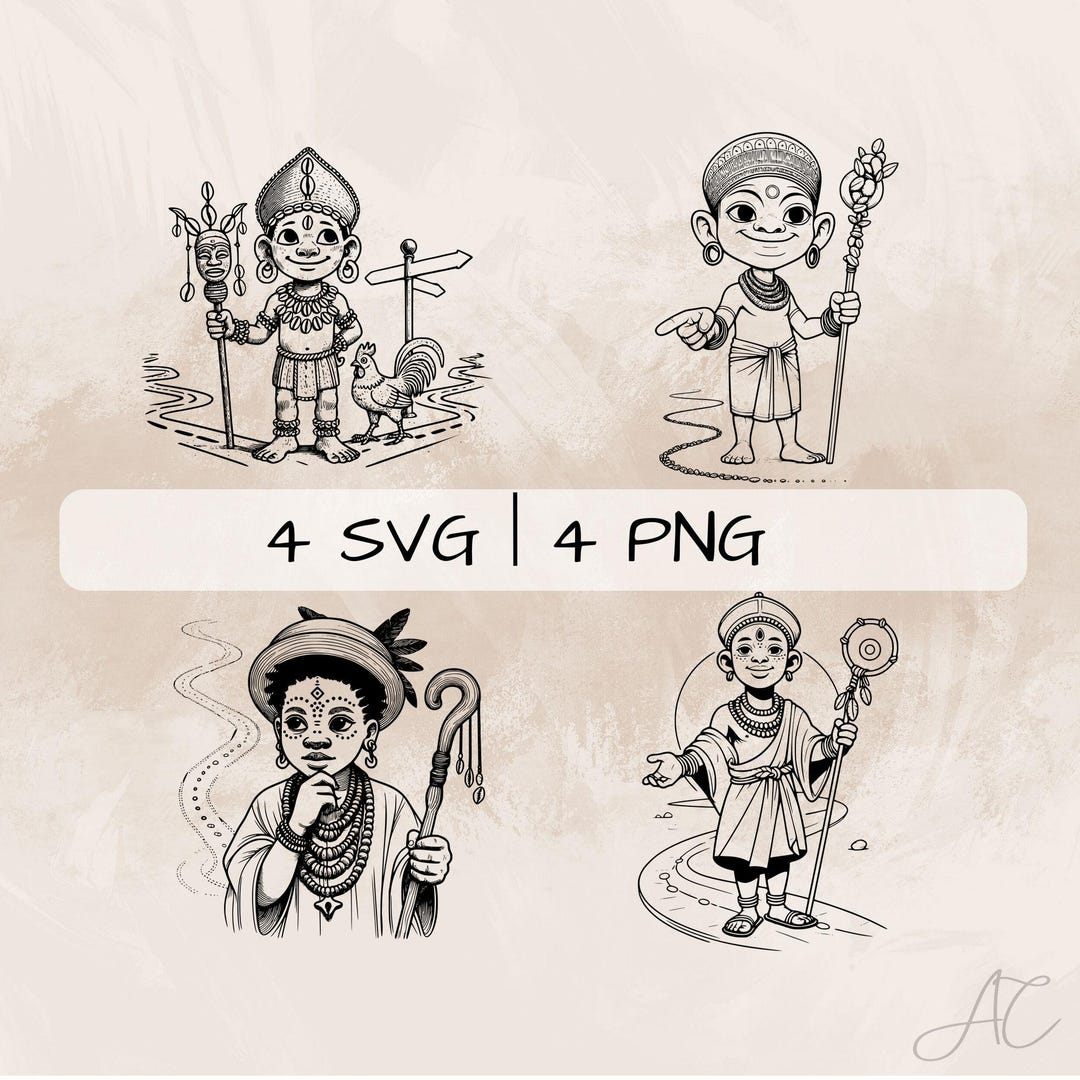 Elegua SVG Bundle, Orisha Elegua PNG , Lord of Crossroads Clipart, Hand ...