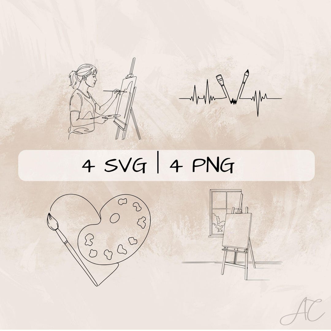 Artist SVG Bundle, Painter PNG ,artist Clipart, Hand Drawn Artist ...