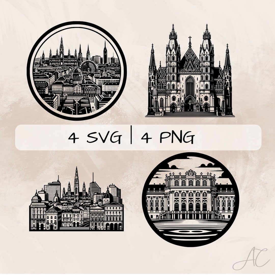 Vienna SVG Bundle, Schonbrunn Palace PNG, St. Stephen's Cathedral ...