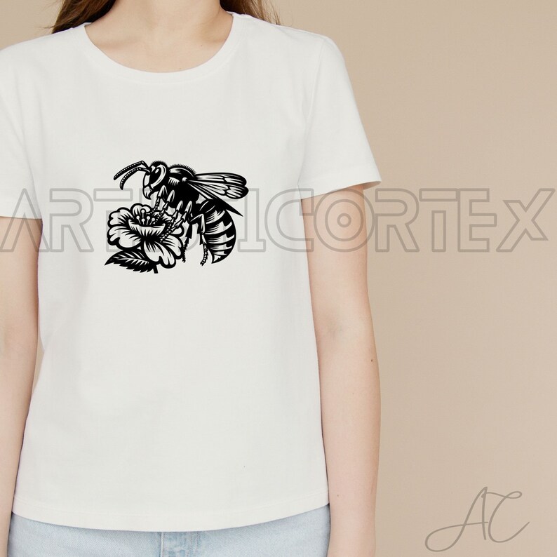 Hornet SVG Bundle, Hornet and Flower PNG, Funny Hornet Clipart , Hand ...