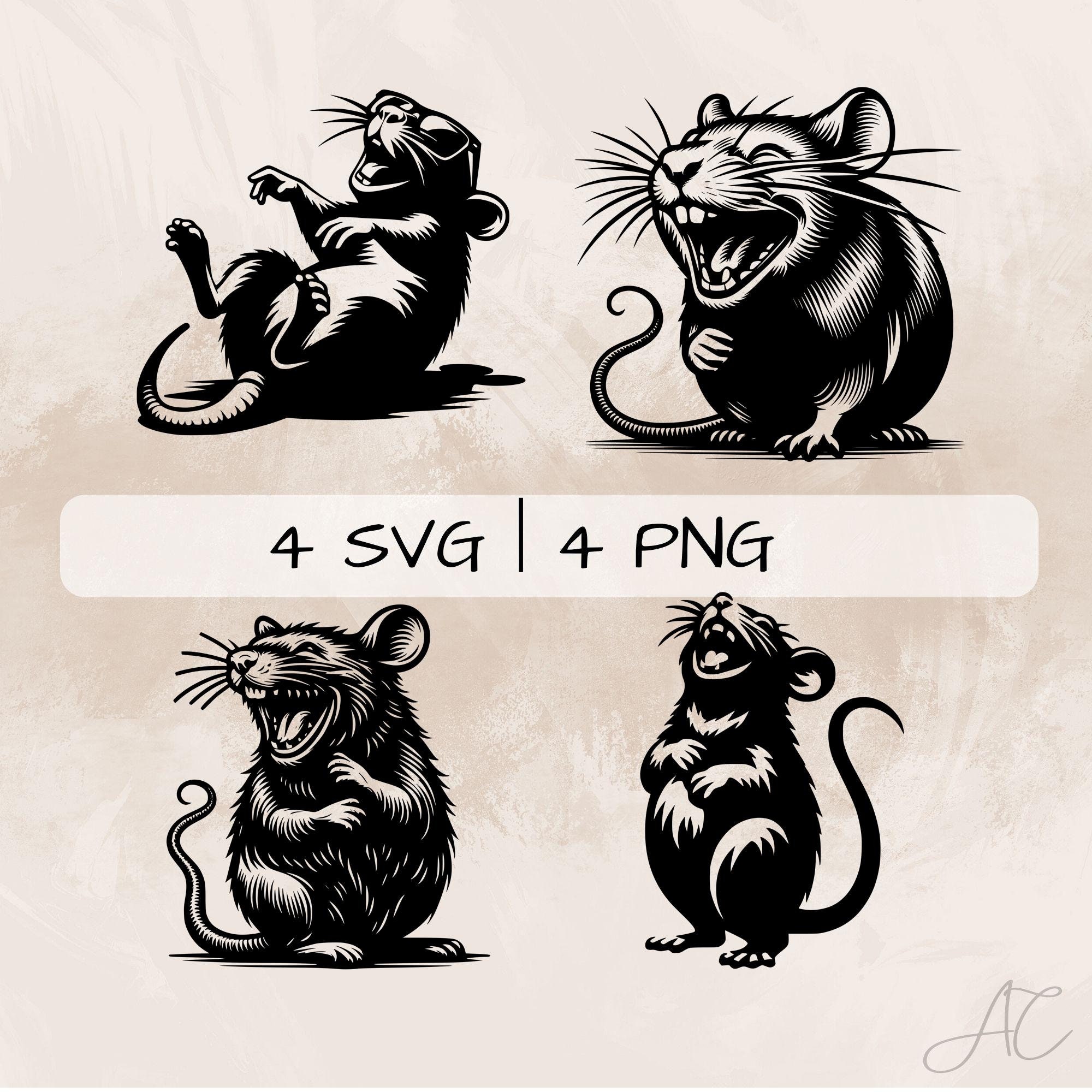 Ratte SVG Bundle, lachende Ratte PNG, lustige Ratte Clipart ...