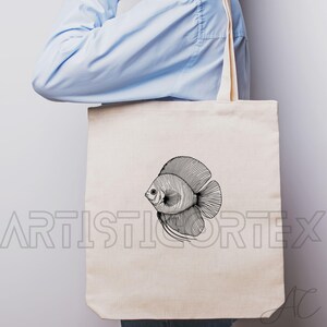 Discus Fish SVG Bundle, Discus Line Art PNG, Delicate Discus Clipart ...