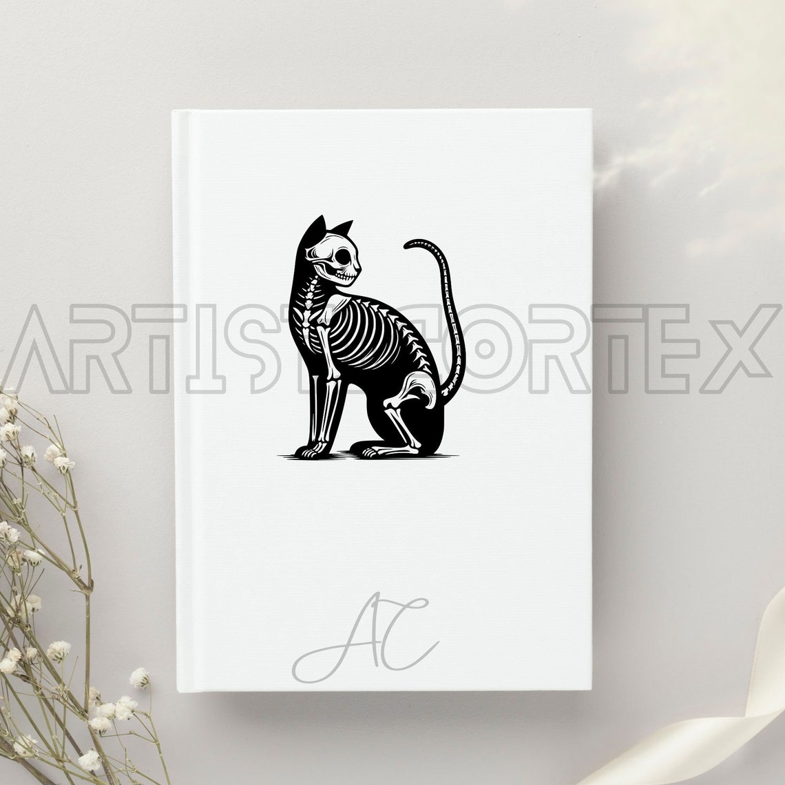 Skeleton Cat SVG Bundle, Cat Skeleton PNG, Cat Clipart, Hand Drawn ...