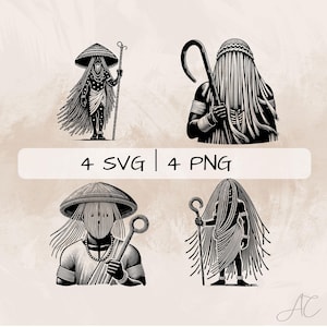 Babalu Aye SVG Bundle, Yoruba God PNG ,babalu Aye Clipart, Hand Drawn ...