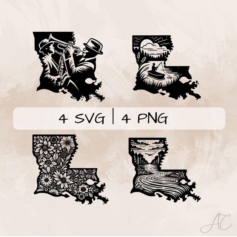Louisiana SVG Bundle, Louisiana Map PNG ,louisiana Outline Clipart ...