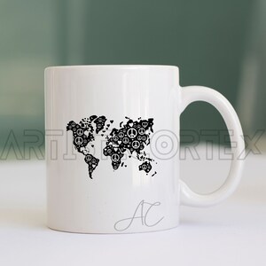 World Map SVG Bundle, World Globe PNG, Earth Clipart, Hand Drawn World ...