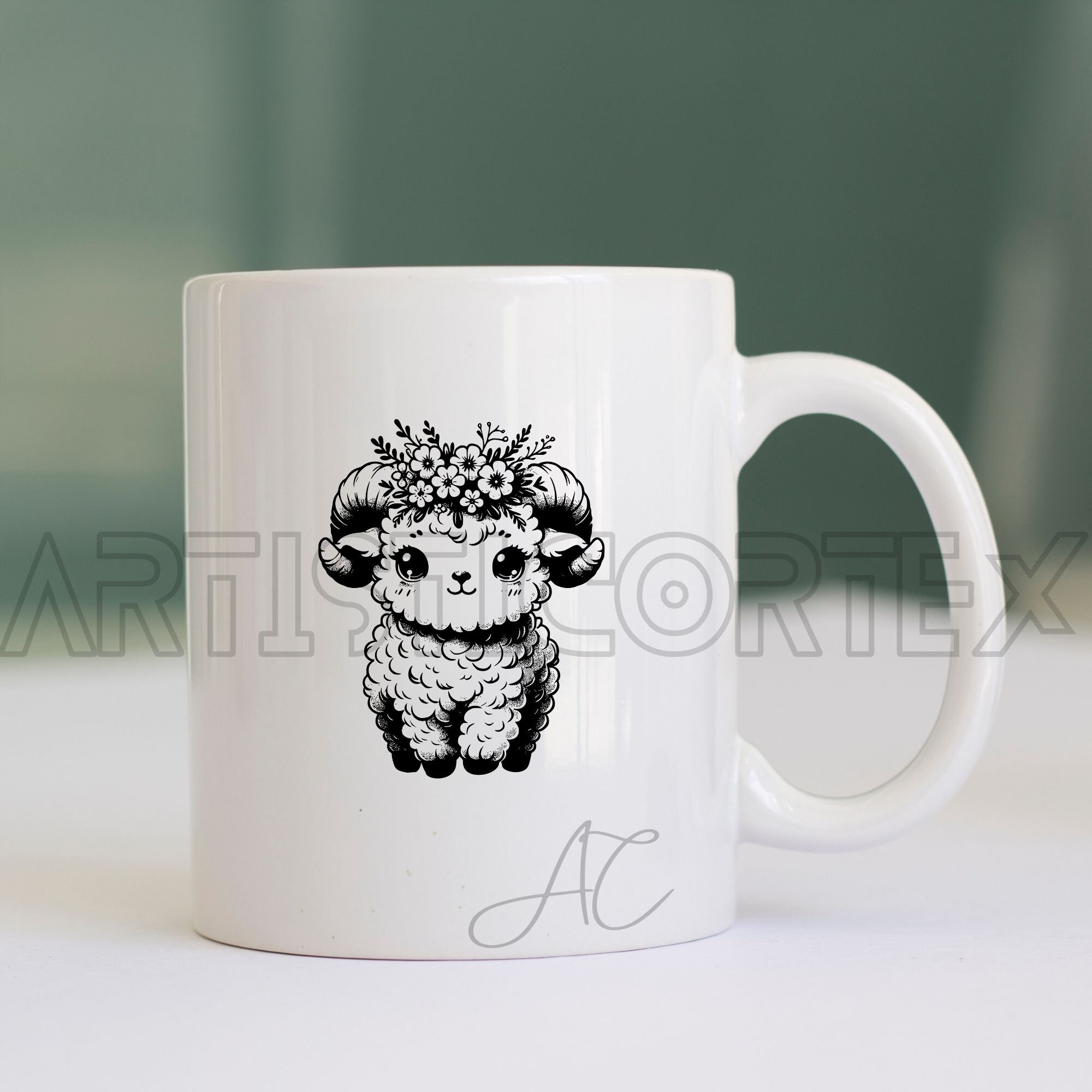 Ram SVG Bundle, Cute Ram PNG, Ram With Flowers Clipart, Hand Drawn Ram ...