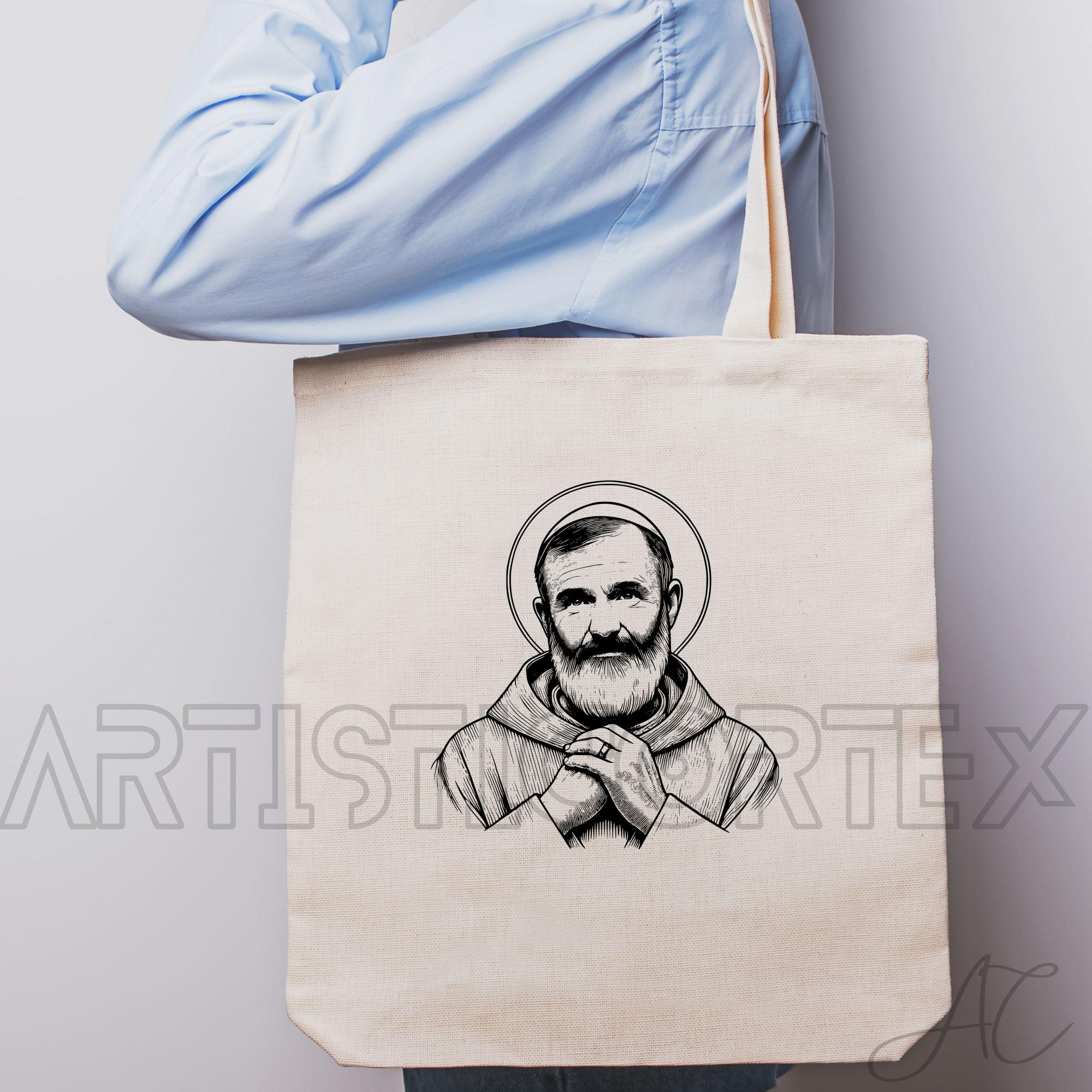 Saint Pio of Pietrelcina SVG Bundle, Padre Pio PNG , Hand Drawn Saint ...