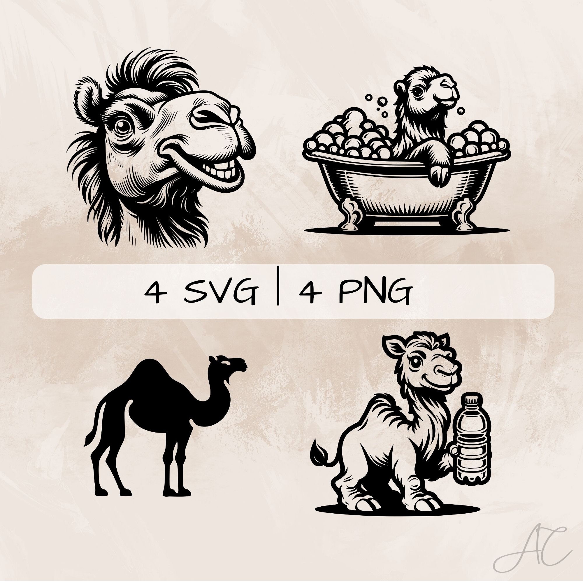 Camel SVG, Funny Camel PNG, Camel With Water Clipart, Hand Drawn Camel ...