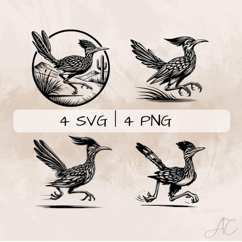 Roadrunner SVG Bundle, Roadrunner Running PNG ,roadrunner Desert Scene ...