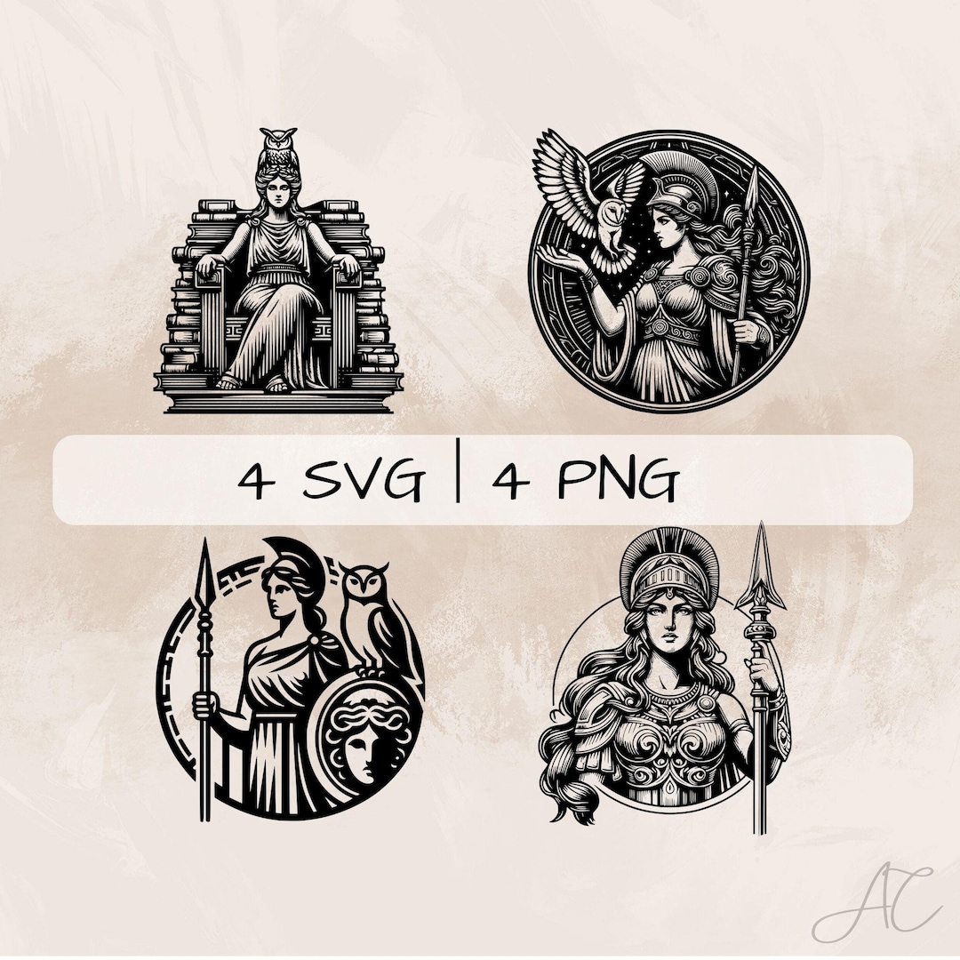 Athena SVG Bundle, Goddess of Wisdom PNG ,athena Goddess Clipart, Hand ...