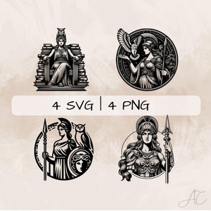 Athena SVG Bundle, Goddess of Wisdom PNG ,athena Goddess Clipart, Hand ...