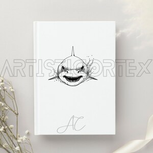 Delicate Shark SVG Bundle, Great White Shark Line Art PNG, Shark in ...