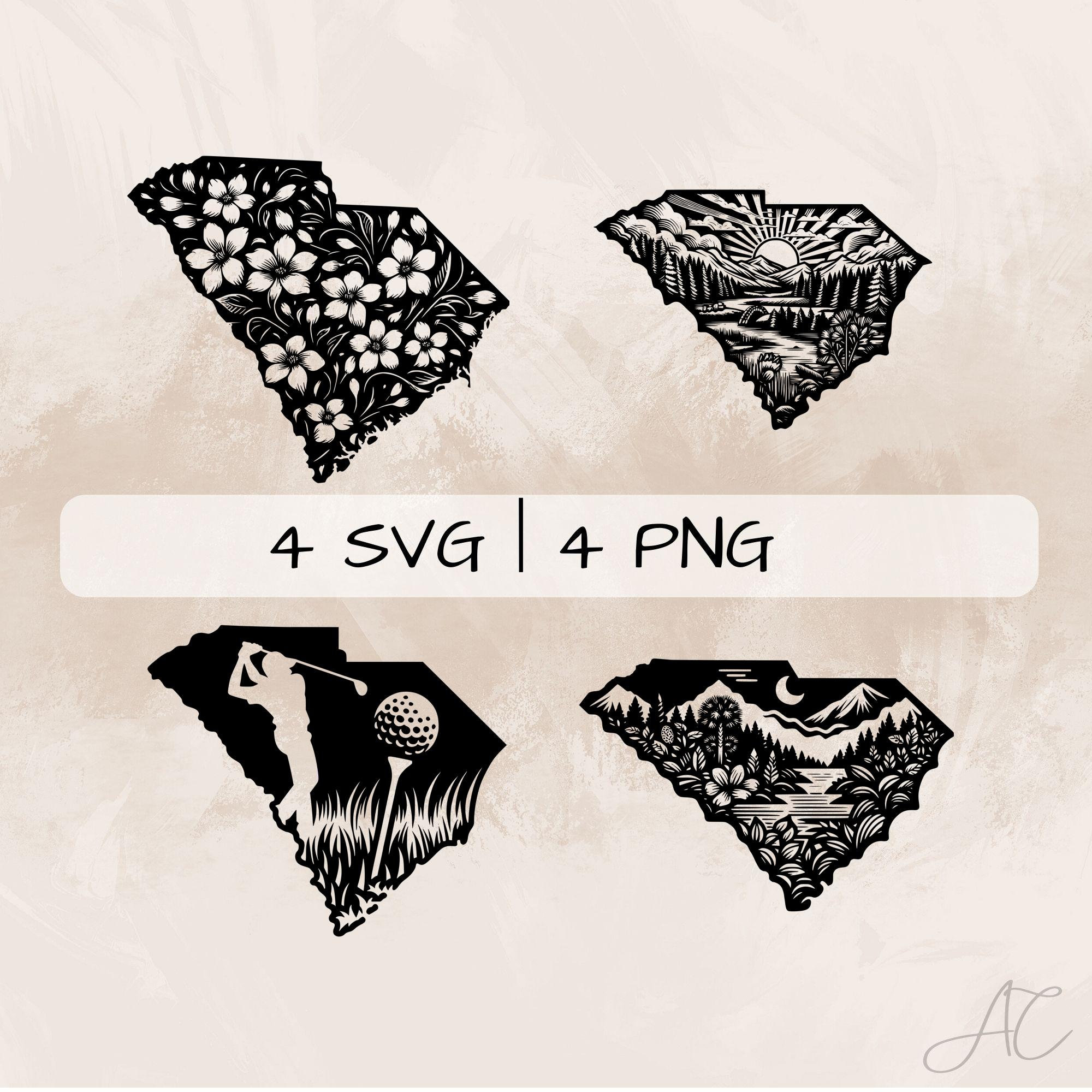 South Carolina SVG Bundle, South Carolina Map PNG ,south Carolina State ...