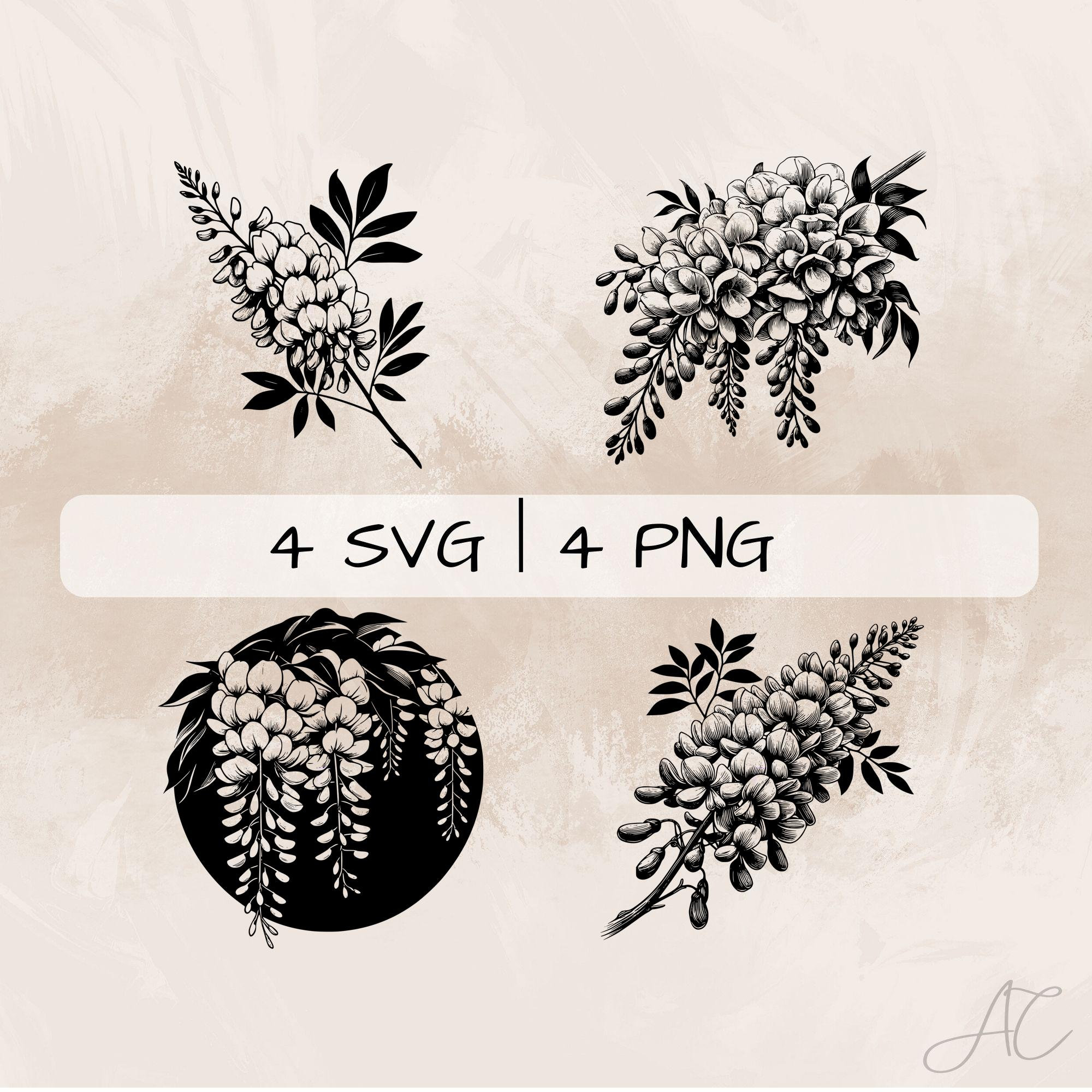 Wisteria SVG Bundle, Wisteria Flower PNG , Wisteria Branch Clipart ...