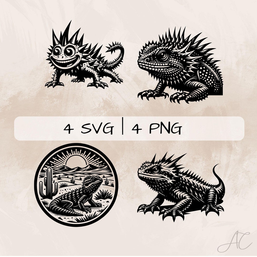 Thorny Devil Lizard SVG Bundle, Thorny Devil PNG, Lizard Clipart, Hand ...