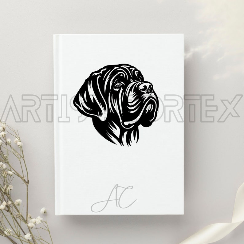 Mastiff SVG Bundle, Mastiff and Flowers PNG, Mastiff Dog Clipart , Hand ...