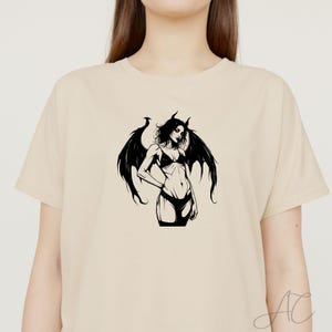 Succubus SVG Bundle, Devil Woman PNG , Female Demon Clipart, Hand Drawn ...